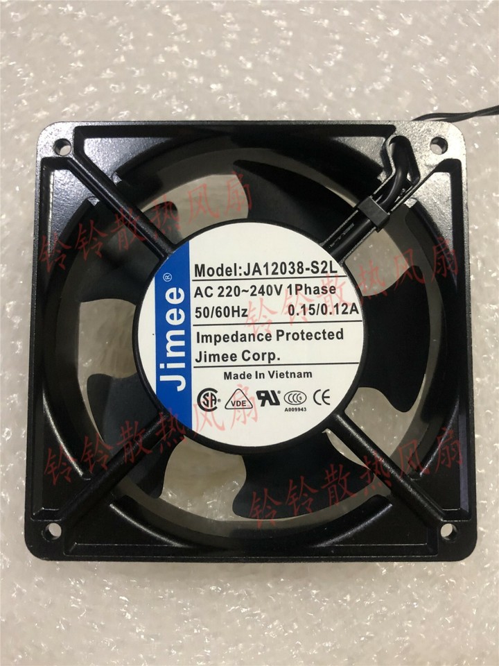 1 PCS JIMEE Fan JA12038-S2L AC 220V 0.15A 2 wire 120*120*38mm Aluminum ...