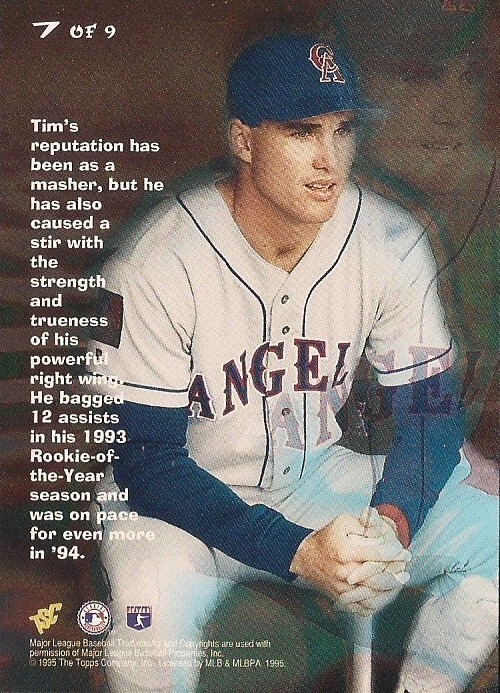 TIM SALMON 1995 Topps Stadium Club Card California Angels | eBay