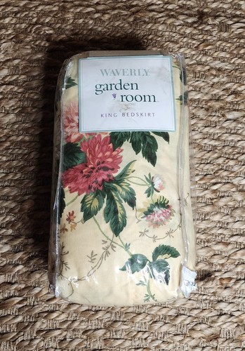 Waverly Garden Room Vintage Rose Flowers King Bedskirt Dust Ruffle NEW ...