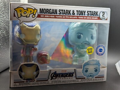 Funko Pop! Vinyl: Marvel - Morgan Stark & Tony Stark (Glows in the Dark ...