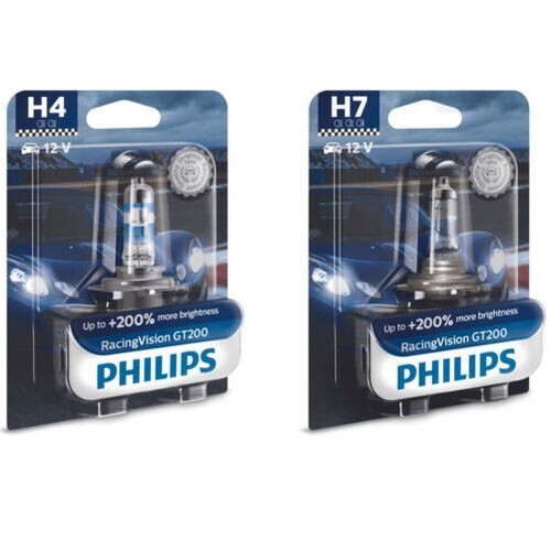 Philips Racing Vision GT200 Halogen Bulb H4 H7 all Types Free Choice ...