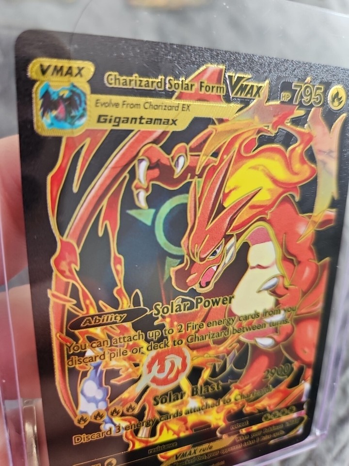 Charizard Solar Form Vmax Black Foil Fan Art Vinyl Collector Pokemon ...