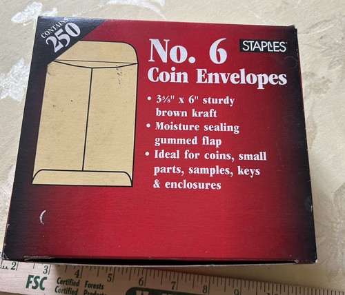 No.6 Coin Envelopes, 3 3/8” X 6” From Staples | eBay