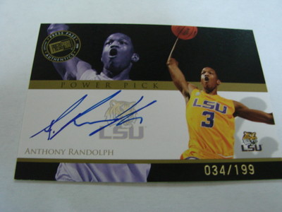 2008 Press Pass Anthony Randolph Autograph / Signed Card (B54) LSU #34 ...