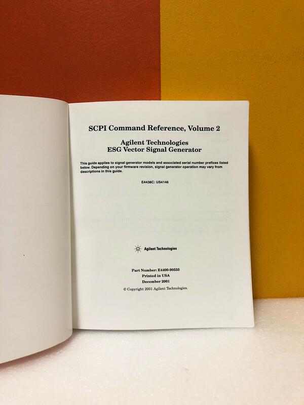Agilent E4400-90535 ESG Vector Signal Generator SCPI Command Reference Volume 2 | eBay