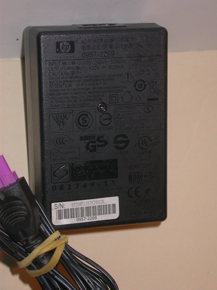 Genuine HP Printer Power Supply 0957-2269 32V 625mA AC Adapter ...