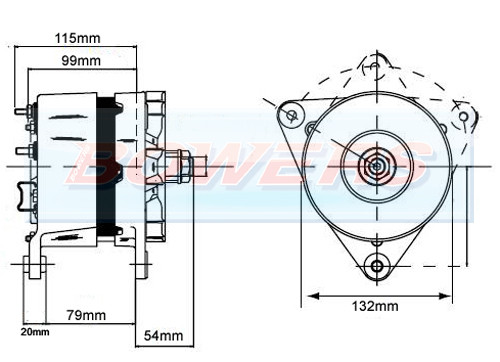NEW ALTERNATOR 12V 75A LUCAS A127 STYLE JCB/MASSEY FERGUSON/PINTO RIGHT ...