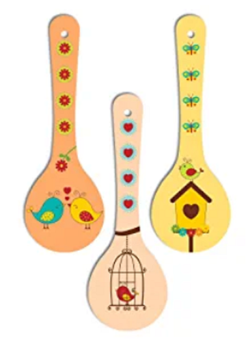 Stylish Wooden Wall Hanger Spoons For Home Decor Set Of 3 | eBay