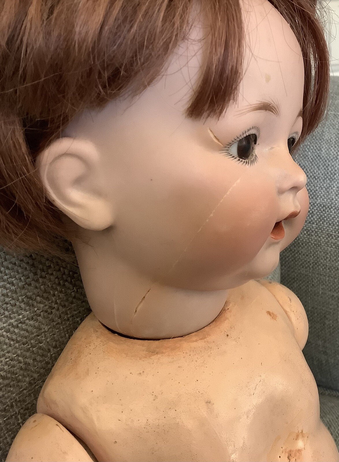 VINTAGE 17” K STAR R SIMON HALBIG DOLL PORCELAIN BISQUE HEAD COMPOSITE ...