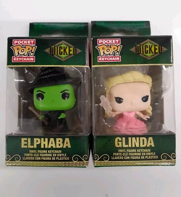 Fast ship Funko 2 Pocket Pop! Wicked Movie 2024 Set Lot Glinda Elphaba ...
