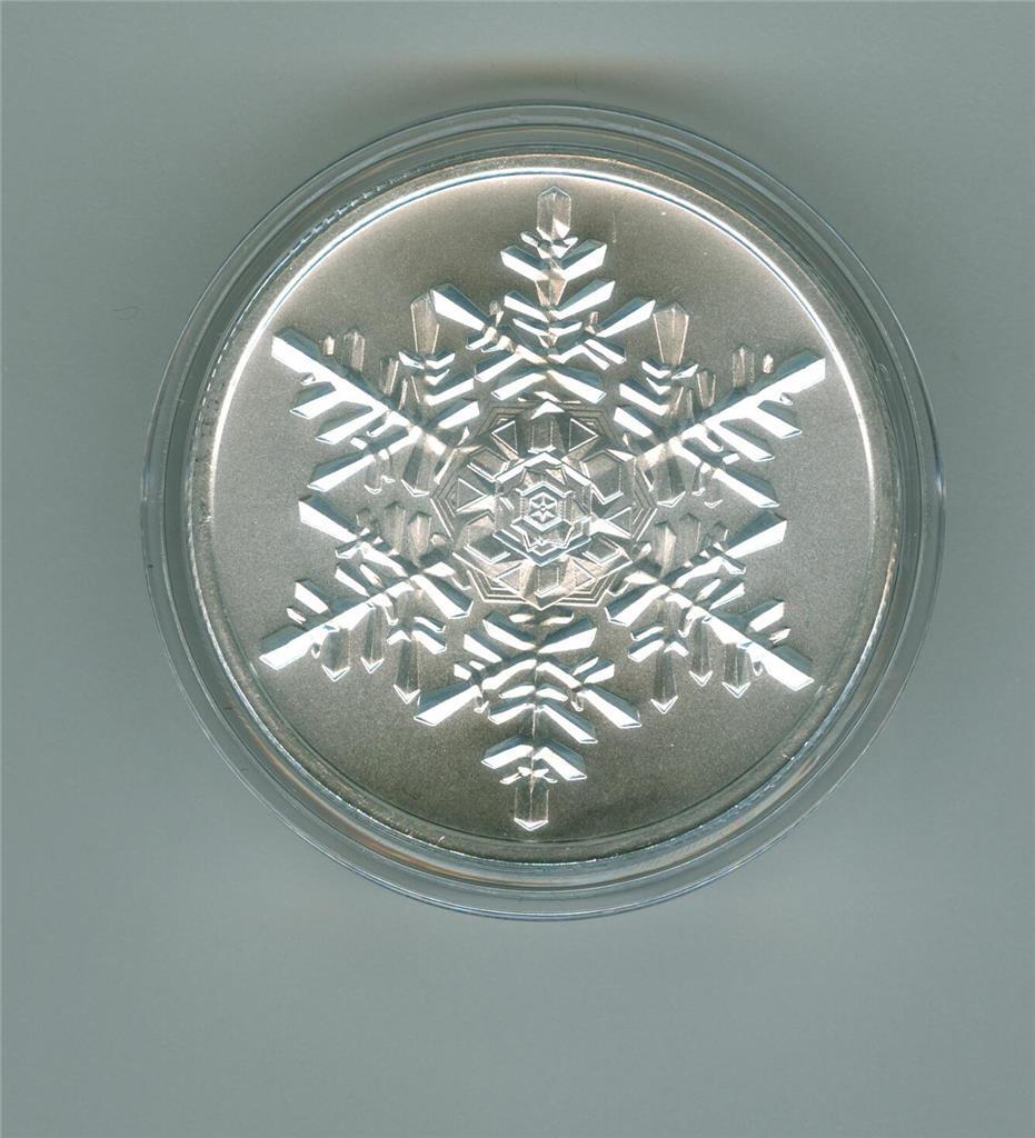 INTAGLIO MINT 2023 SNOWFLAKE 1 OZ .999 HIGH RELIEF SILVER ROUND GEM BU ...