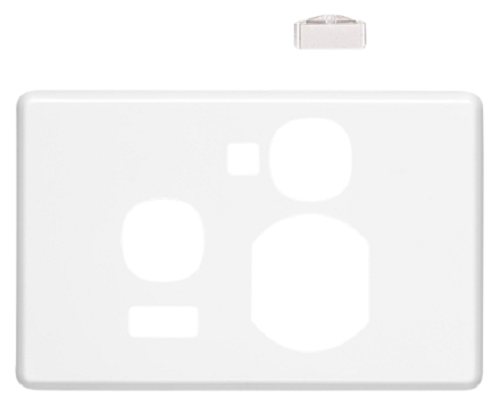 2x Clipsal COVERS Single Switched Socket, W/Extra Cover & Neon BRUSHED ...