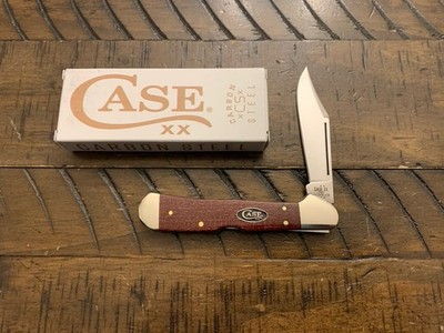 CASE XX LARGE COPPERLOCK KNIFE DARK RED BURLAP HANDLES w/BOX CS 2025 | eBay