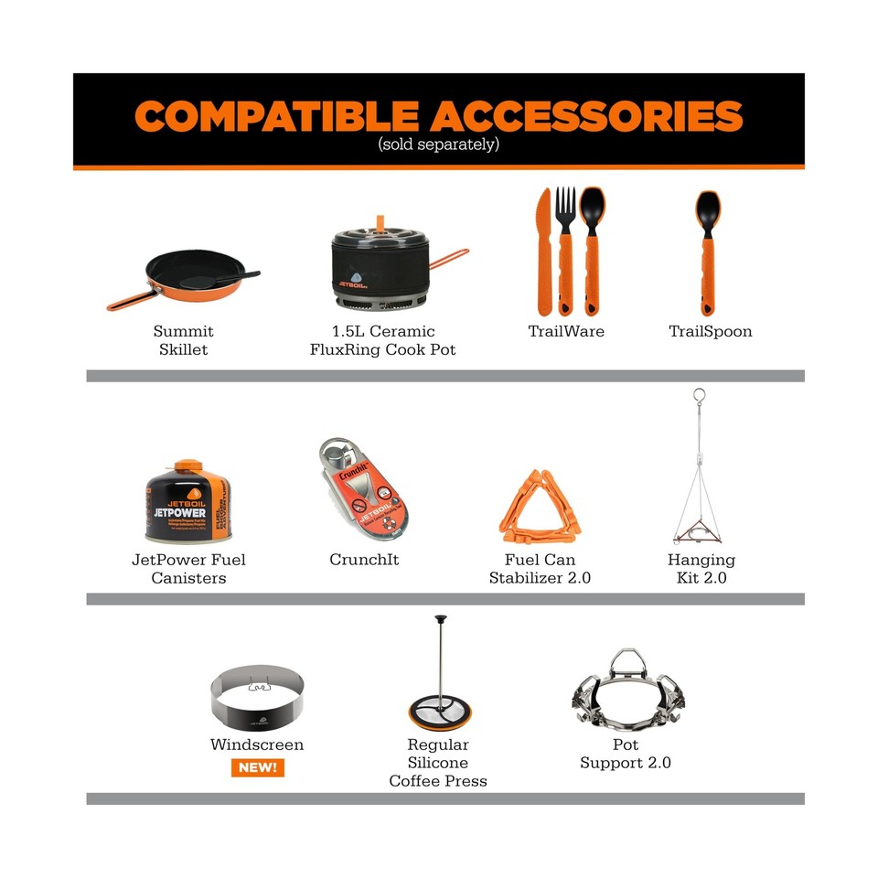 Jetboil Zip 0.8L Portable Fast Boil Stove with Easy-Turn Knob Igniter ...