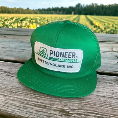 Vintage K Products Pioneer Fertilizer Royster-Clark Seed Green Snapback ...