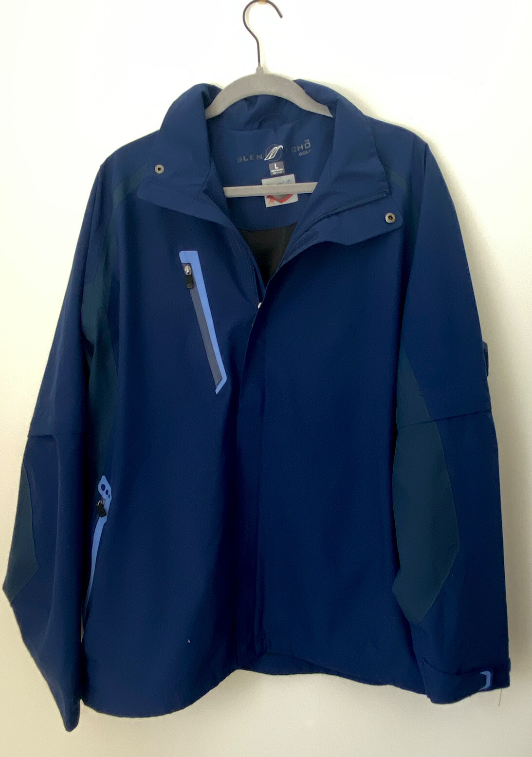 Glen Echo Golf Zip Up Blue Windbreaker Water Resistant Zip Off Arms ...
