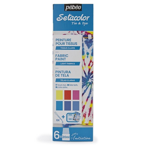 Pebeo Setacolor Fabric Paint Tie & Dye Initiation Starter Kit Set 6 x ...