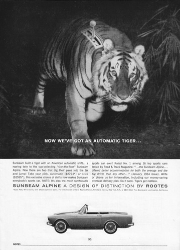 1964 Sunbeam Alpine Most Comfortable Sports Car Ever Tiger VINTAGE ...