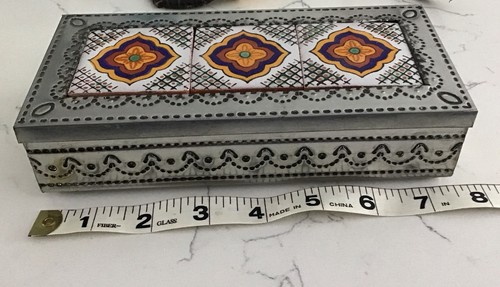 Old Jewelry Box Silver/tile | eBay
