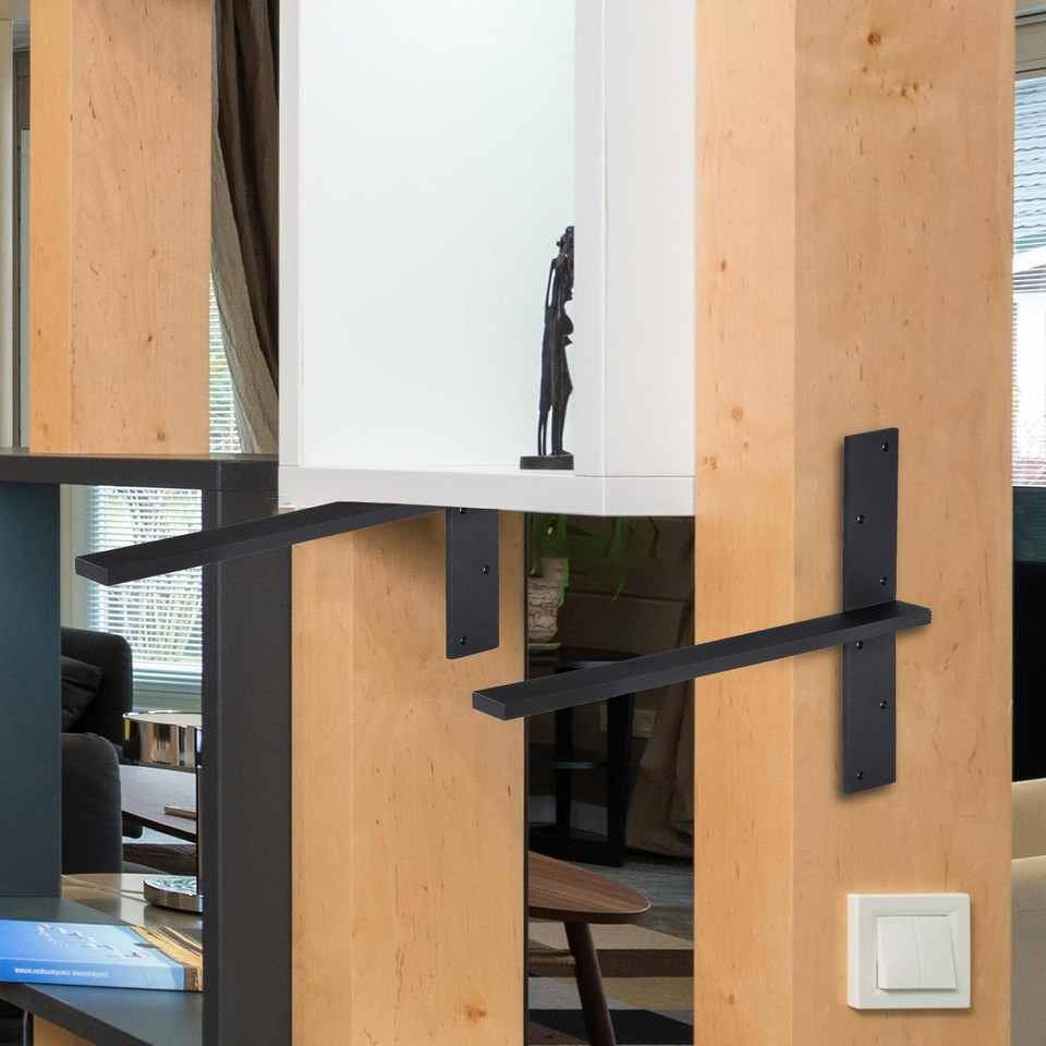 3x 18/20/24" Heavy Duty T Floating Shelf Brackets,Free Hanging,Wall ...