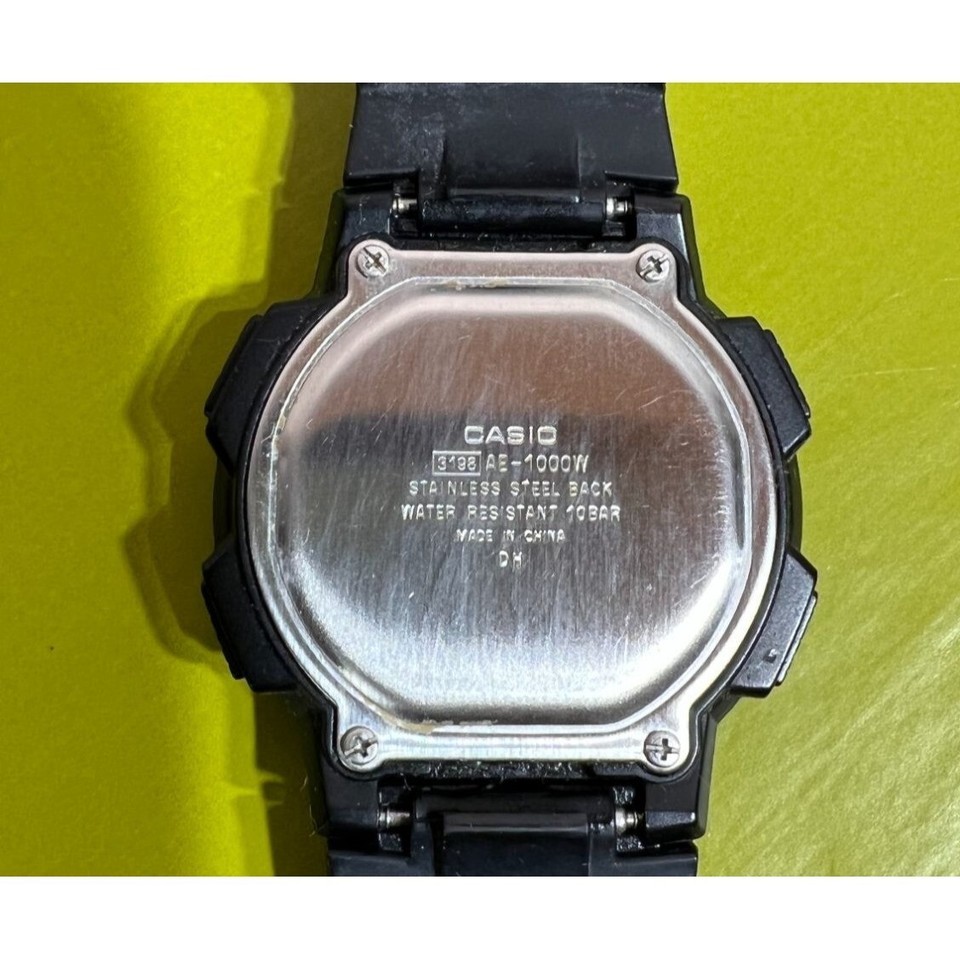 Casio Men's Watch World Time Illuminator 3198 AE-1000W 5 Alarms | eBay