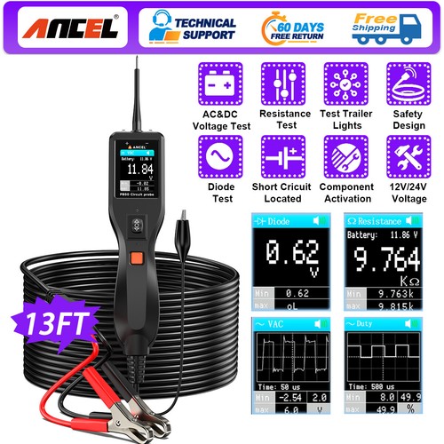 ANCEL PB50 PowerScan Electrical Power Probe Kit 12V/24V AVOmeter ...