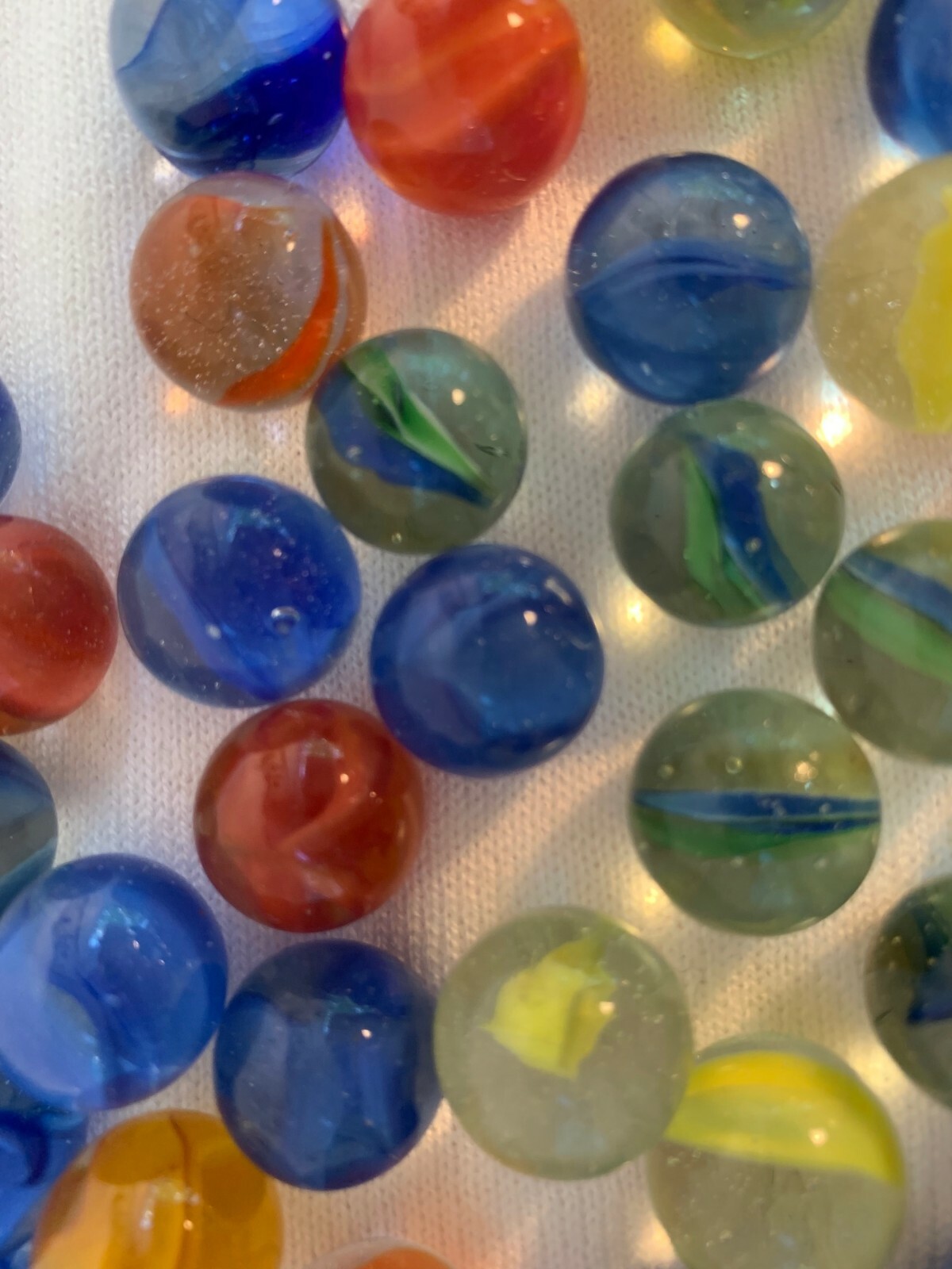 50 vintage and contemporary glass marbles - multi varieties, twists and ...