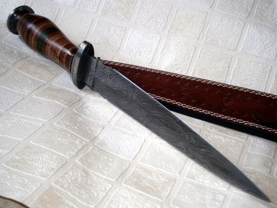 Custom Handmade Damascus Steel 15.00 Inches Dagger Knife - Gorgeous ...