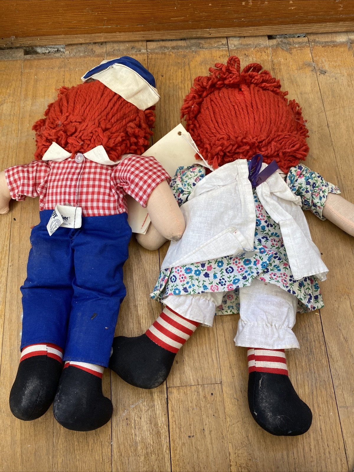 RARE Vintage Knickerbocker Raggedy Ann And Andy Cloth Dolls 12 Inch ...