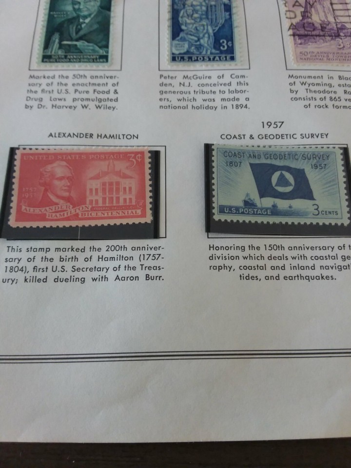 H.E.HARRIS STAMP ALBUM PAGES 1954, 13 STAMPS MNH,OG, 41 USED, ESTATE ...