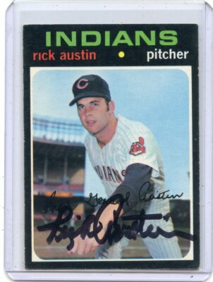 1971 TOPPS BASEBALL #41 RICK AUSTIN AUTOGRAPH, CLEVELAND INDIANS 061219 ...