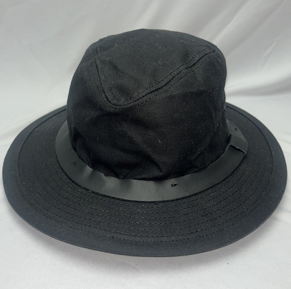 Filson Tin Cloth Packer Hat 11060015 Black Leather Waxed Oil Finish ...