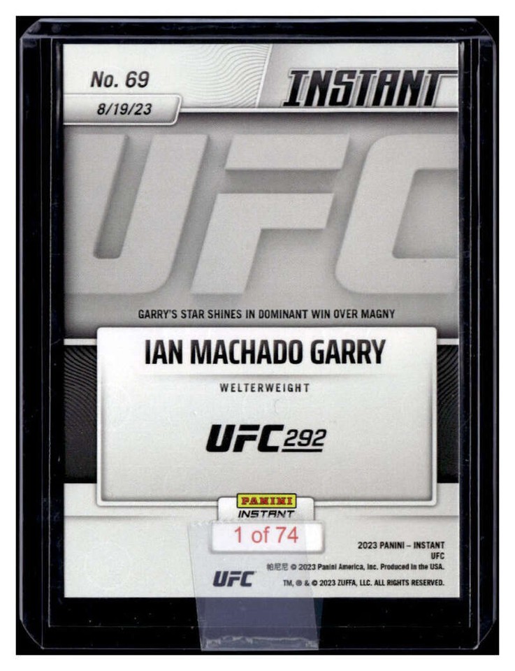 IAN MACHADO GARRY SP 2023 Panini Instant /74 UFC 292 #69 MMA ID:79344 ...