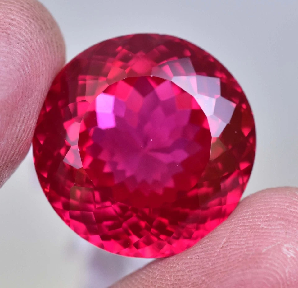 Flawless 21 Ct Natural Mogok Red Pink Ruby Round Cut Certified Loose ...