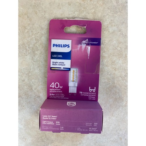 Philips T3 Replacement G9 Base #571042 LED Bright White 40W Bulb for ...