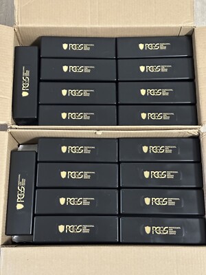 2 x BRAND NEW Black PCGS Coin Slab Storage Box Gold Shield - No ...