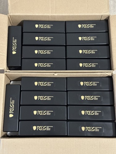 2 x BRAND NEW Black PCGS Coin Slab Storage Box Gold Shield - No ...