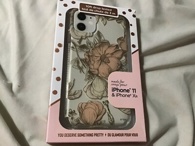 Fellowes iPhone 11 & iPhone XR case gold flowers clear case CRC98417 | eBay