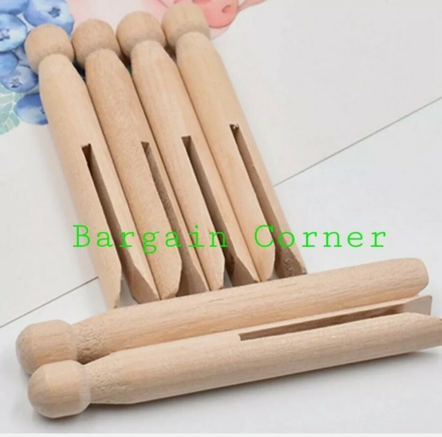 Wooden Dolly Pegs Clothes Pins Washing Line Dolly Pegs Classic Pegs ...