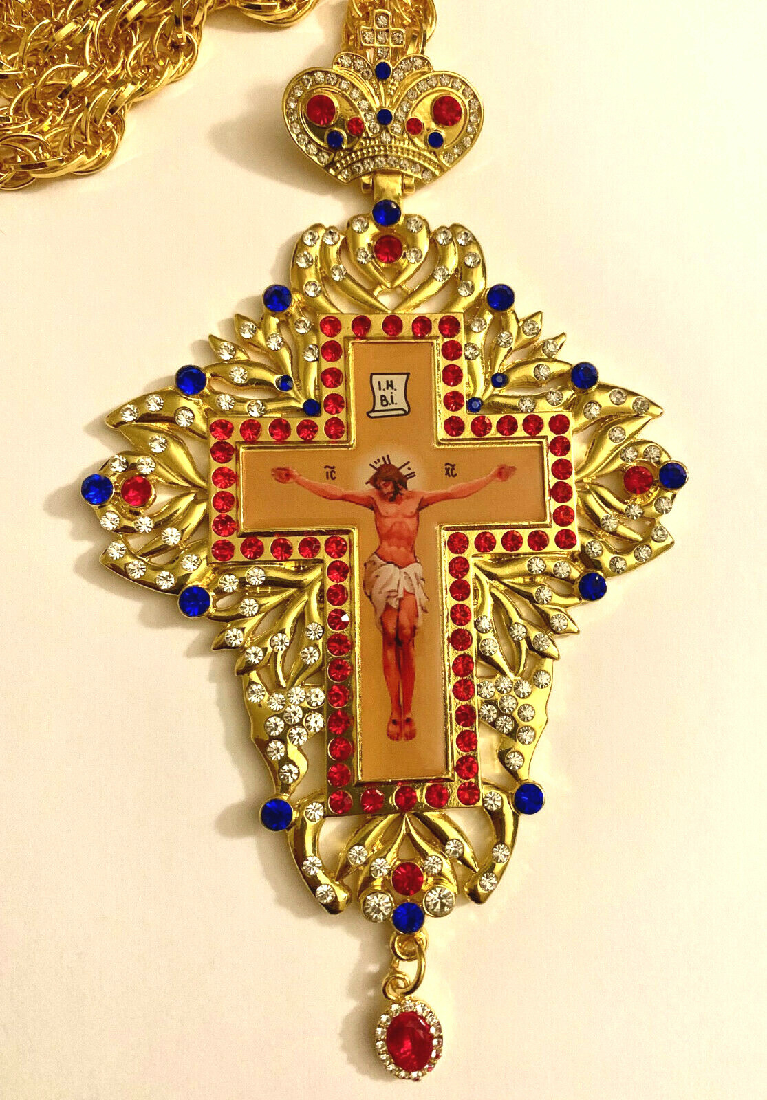 Gold Orthodox Pectoral Cross Catholic Priest Christian Clergy Byzantine ...