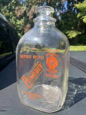 Pomeroy Dairy Easthampton, Mass One Gallon Glass Milk Bottle Jug Orange ...