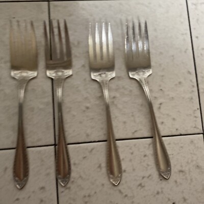 1910 SHERATON Silverplate Flatware/Silverware Lot Of 4 Forks | eBay