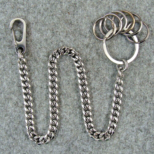 Steel Key Chain Fob Pants Chain Bag Wallet Chains + Snap Clasps, 15 ...