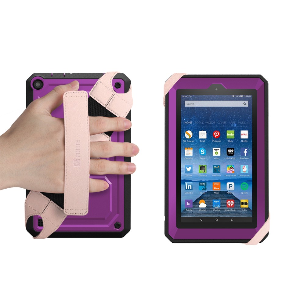 Universal Tablet Hand Strap Holder Swivel PU Leather Handle Grip w ...