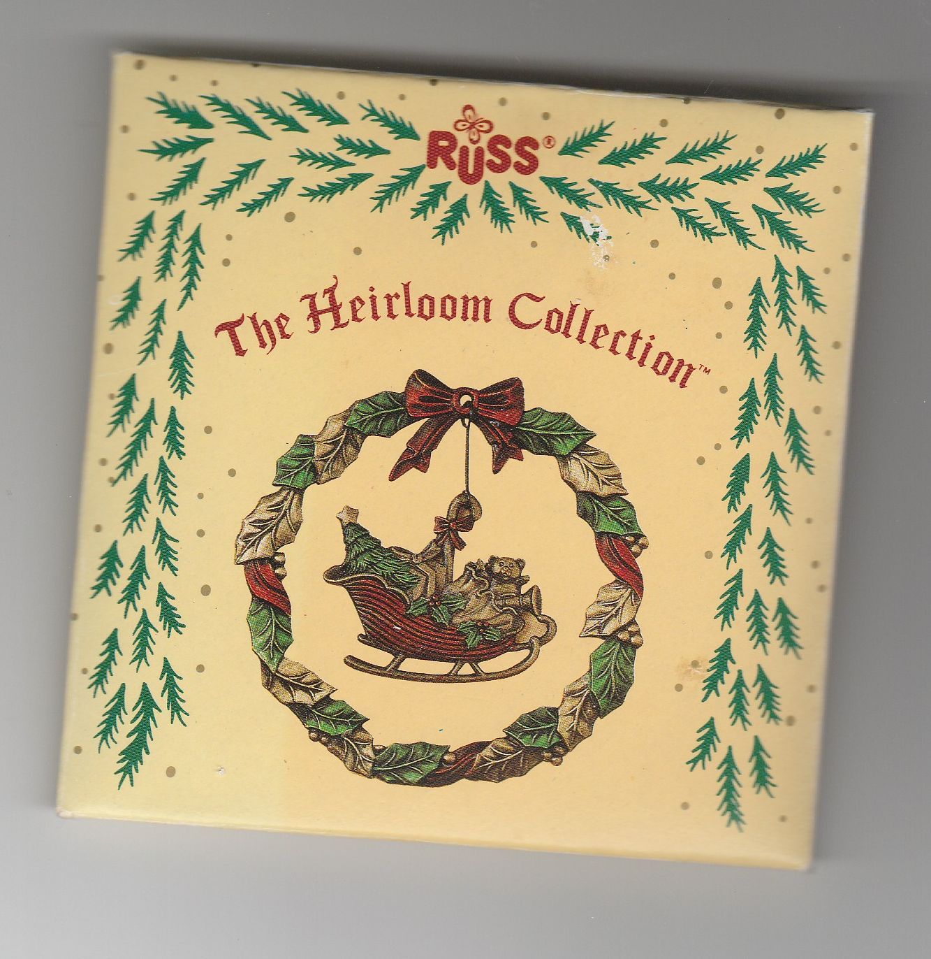 RUSS Christmas Ornament - Wreath w/ Sled - No. 5918 | eBay