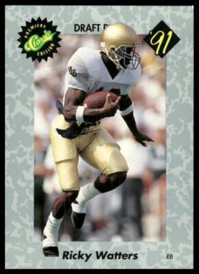1991 Classic #42 Ricky Watters RC Rookie Card Notre Dame / San ...
