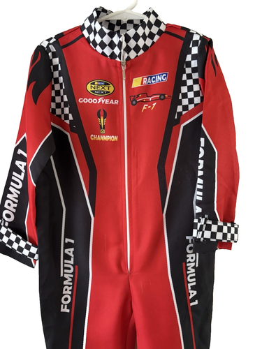 Kids Formula 1 Race Car Driver Jumpsuit Costume Halloween Red and Black ...