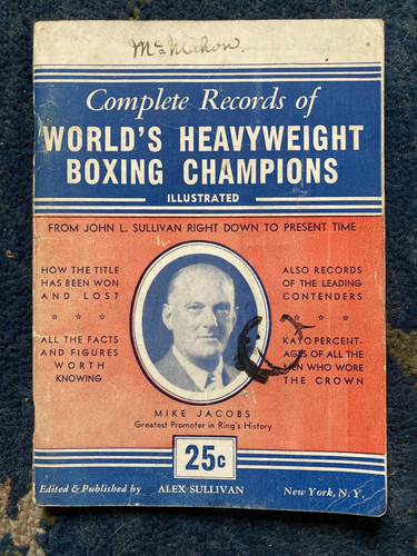 1941 Complete Records of World's Heavyweight Boxing Champions ...