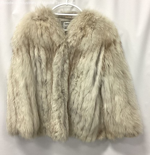 Saga Women's Off White Fox Fur Coat w/ Hook & Eye Closure NO SIZE | eBay