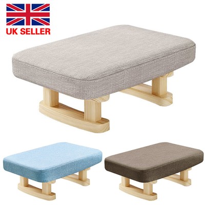 40*30cm Small Wood Footstool Footrest Pouffe Foot Stool Padded Ottoman ...